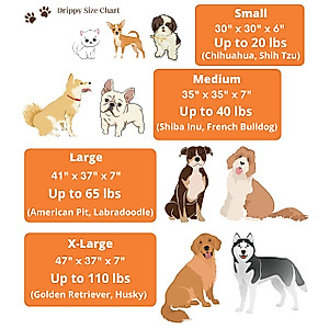 DRIPPY PETS Calming Dog Beds for Medium Dogs, Plush Dog Mat with Fluffy Neck Bolster, Protects Furniture with Removable and Washable Cover for XL Large Medium Small Dogs and Cats (Dark Gray - Medium)