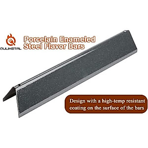 QuliMetal 24.5 Inch Flavorizer Bars and SUS304 34.5 Inch Grill Burner for Weber Genesis 300, E310 E320 S310 S320 (with Side Control Panels), Replaces Weber 7540 67722 67820