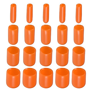 Rebower 40 Pack Screw Thread Protector Cover Rubber End Caps, [for Screw, Bolt, Rod End Cap] - 1/8 inch 1/4 inch 3/8 inch 1/2 inch Inner Dia/Orange