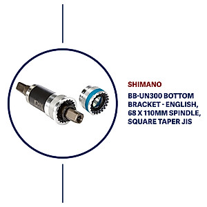 SHIMANO BB-UN300 Bottom Bracket - English, 68 x 110mm Spindle, Square Taper JIS