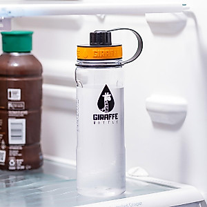 Giraffe Bottle Tower Hands Free Drinking System, Clear Tritan Bottle, with Round Tube Mounted Bottle Holder (length 25 in / 63 cm)