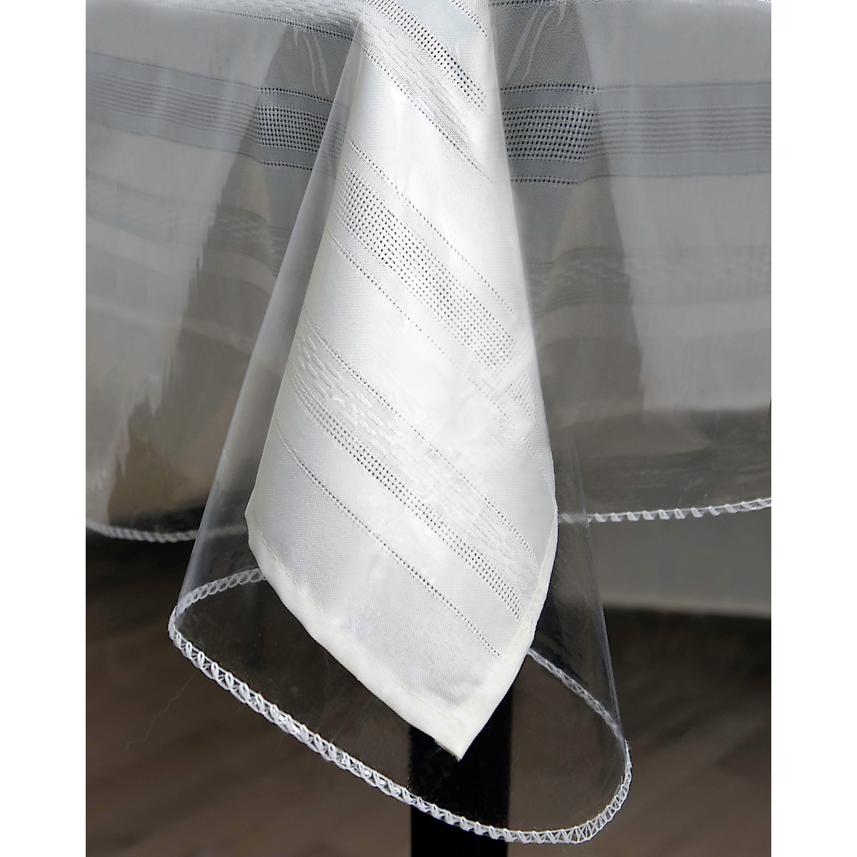 BRODER MFG. INC. Tablecloth Protector Crystal Clear Vinyl (52"x70" Oval) | Thick, Durable Clear Table/Tablecloth Protector | Perfect for Parties, Special Occasions, Gatherings, and Everyday Use