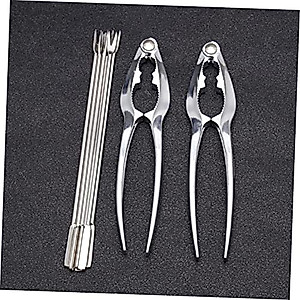 Luxshiny Set 2pcs Cookies Stainless Steel Set Seafood Tools Crab Leg Alloy Nut Shrimp Deveiner Lobster Opener Seafood Picks Nutcracker Household Tool Kit Walnut Bottle Opener