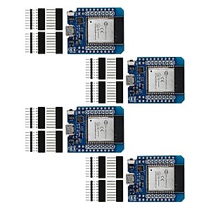 AEDIKO 4pcs ESP32 D1 Mini ESP-32 Micro USB Board WiFi+Bluetooth Development Module Board Base on ESP8266
