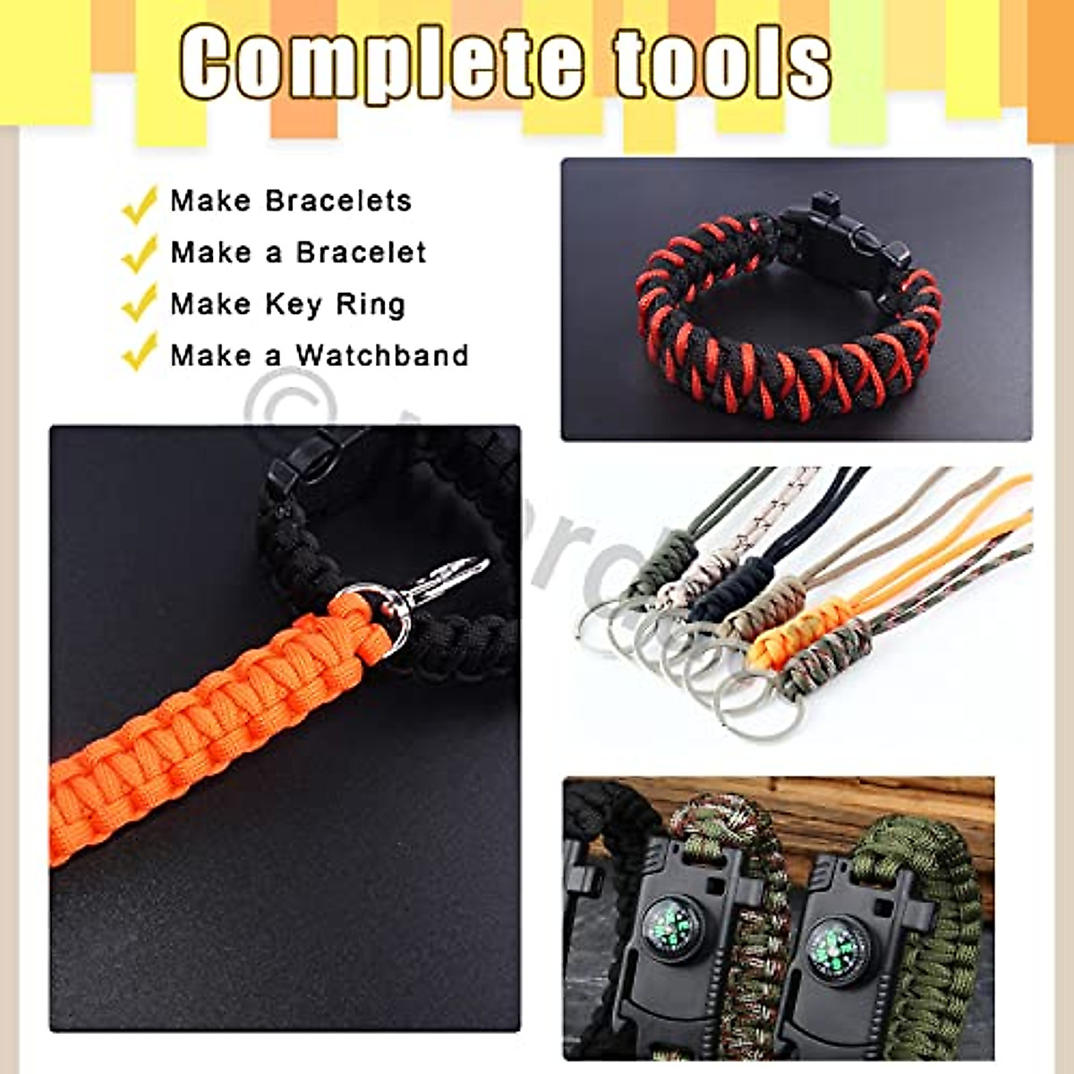 Mardatt 21Pcs Bracelet Jig Kit with Bracelet Maker Knotters Tool Kit, Adjustable Length Paracord Jig Lacing Needles Paracord FID Set for Wristband Braiding DIY Craft Bracelets Weaving