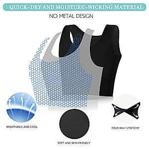 LODAY Women Transgender Tomboy FTM Elastic Chest Binder Bra Pullover Tank Top (3X-Large, Black)