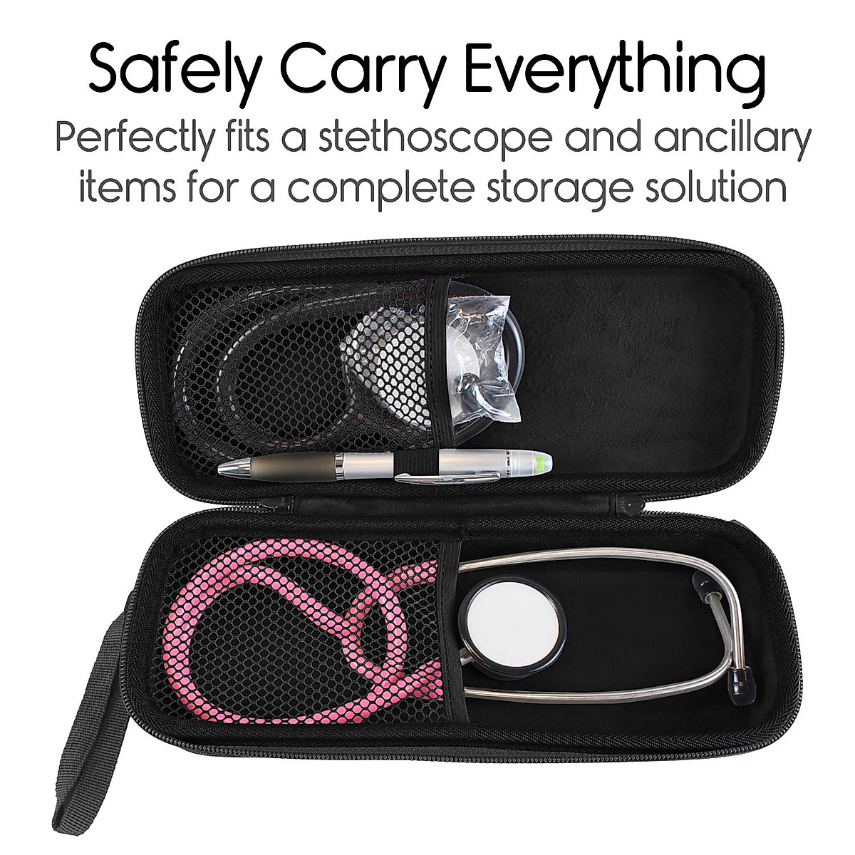 Vive Precision Stethoscope Case for Nurses - Hard Protective Equipment - Travel Holder Nursing School Essential - Fits 3M Littmann Classic III, Lightweight II S.E., Sphygmomanometer