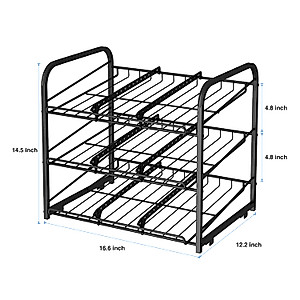 AIYAKA 3 Tier Stackable Can Rack Organizer,for food storage,kitchen cabinets or countertops,Storage for 36 cans,2-piece,silver