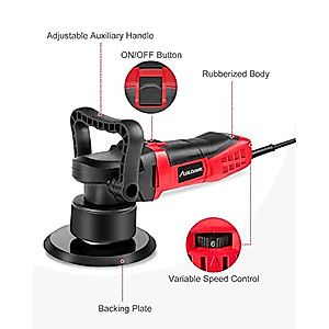 AVID POWER Buffer Polisher, 6-inch Dual Action/DA Polisher for Car Detailing, Random Orbital Car Buffer Polisher Waxer Kit with Variable Speed & 3 Polishing Pads