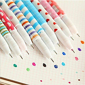 10 Multi Colors Cute Pens for Girls, Colorful Gel Ink Pens, 10 Pcs Kawaii Roller Ball Fine Point Pen Set for Kids Girls Children Students Teens Gifts (001, Cute Style)