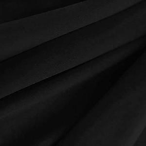 Texco Inc 60" Wide Solid Interlock Lining 100% Polyester Knit 2 Way Stretch/Apparel, Home/DIY Fabric, Party Decoration, Black 1 Yard