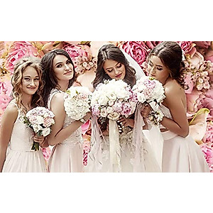 KonPon 8x8ft Flowers Backdrop Rose Floral Party Wedding Backdrops for Photography Baby Shower Marriage Photo Backdrop for Studio Props KP-156