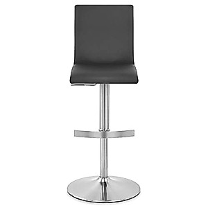 Zuri Furniture Modern Coveteur Adjustable Height Swivel Bar Stool in Black