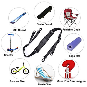 OwnMy 2PCS Kick Scooter Shoulder Straps, Adjustable Scooter Carrying Straps for Kids Balance Bike Scooter Folding Chair Yoga Mat