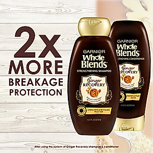 Garnier Hair Care Whole Blends Ginger Recovery Strengthening Shampoo and Conditioner with Ginger and Golden Honey Extracts, For Weak, Brittle Hair, Paraben Free 44 Fl Oz