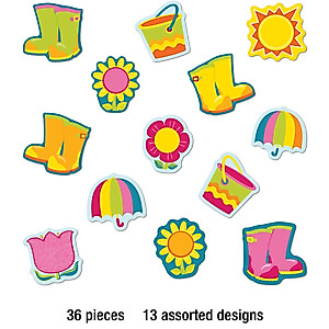 Carson Dellosa | Spring Mix Mini Cut-Outs | 3-inch x 3-inch, 36pcs, Model: 120183