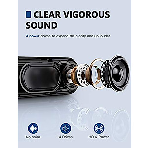 LENRUE Computer Speakers, USB Powered PC Speakers for Desktop Computer Laptop, iMac, Tablet, PS with Lights, Plug and Play (USB-Black)