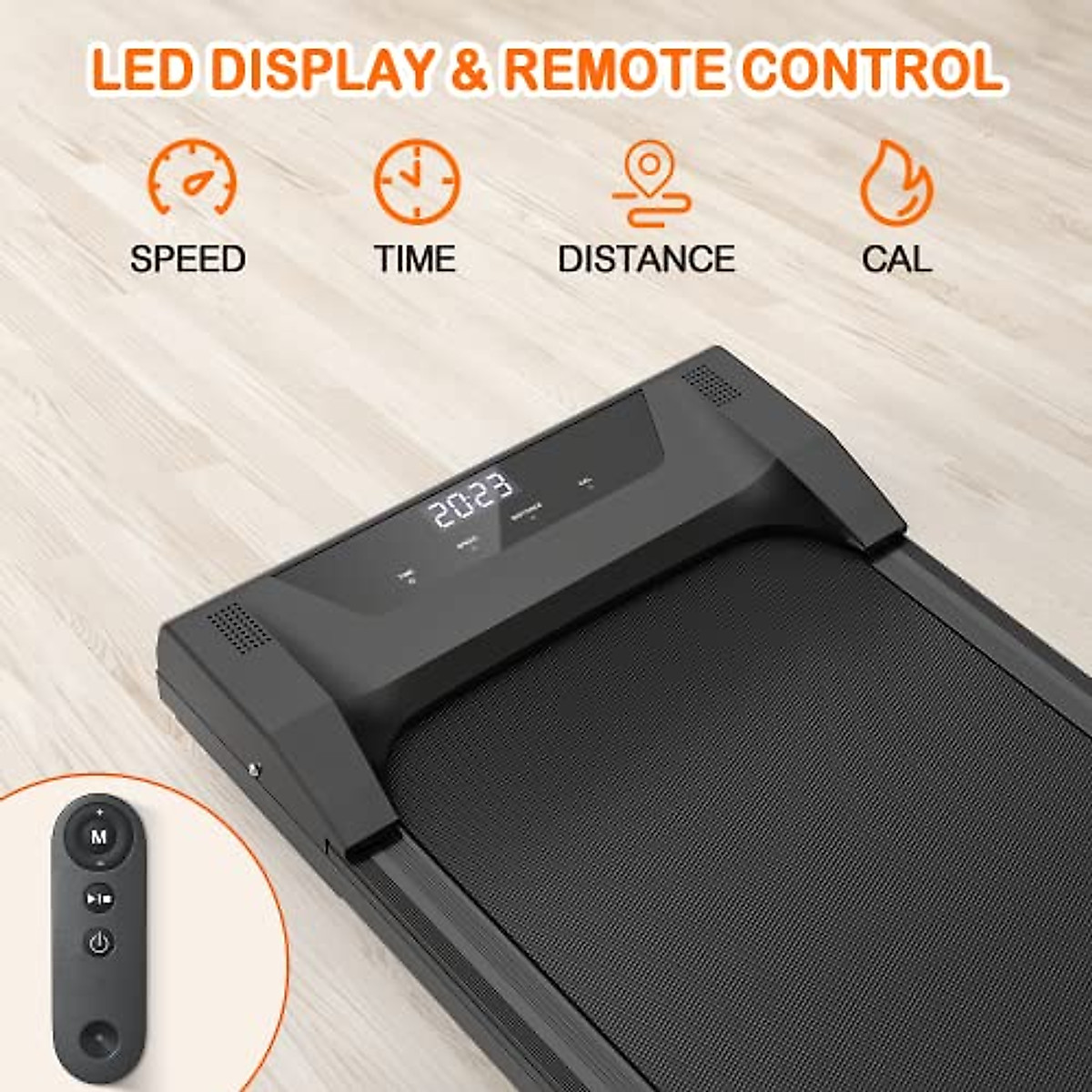 Walking Pad Under Desk Treadmill 2 in 1 Treadmills for Home Office Desk Treadmill for Walking Jogging Running with LED Display, Remote Control