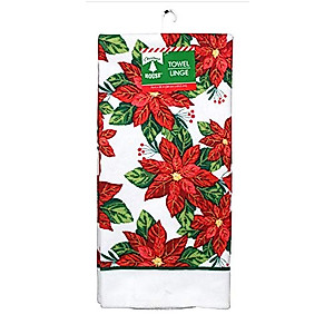 Poinsettia 5 Piece Christmas Kitchen Linen Bundle With 2 Dish Towels, 2 Potholders, and 1 Oven Mitt …