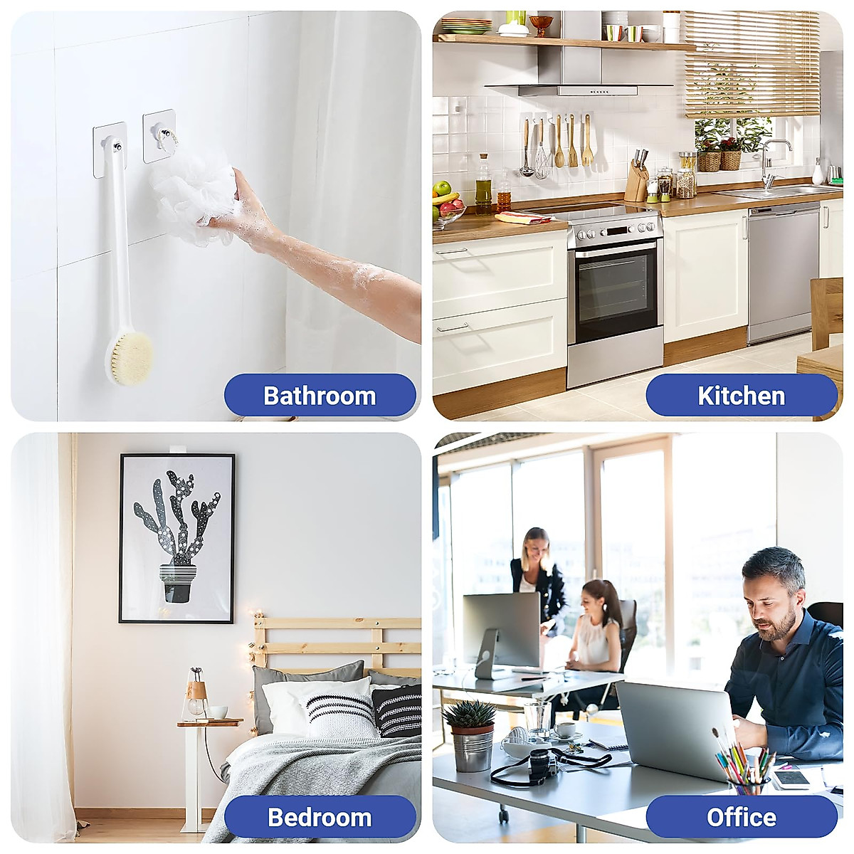 Aweshock Wall Hangers without Nails, 20P Seamless Screws for Wall, Picture Hanging Hooks for Bedroom, Adhesive Wall Hangers for Bathoom and Frame Hangers without Nails for Office, Maximum Load of 13LB