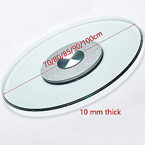 JWW Round Rotating Tray Tempered Glass Lazy Susan Turntable Rotating Display Serving Plate With Silent Metal Base , Easy To Share All Food , 28inch/70cm