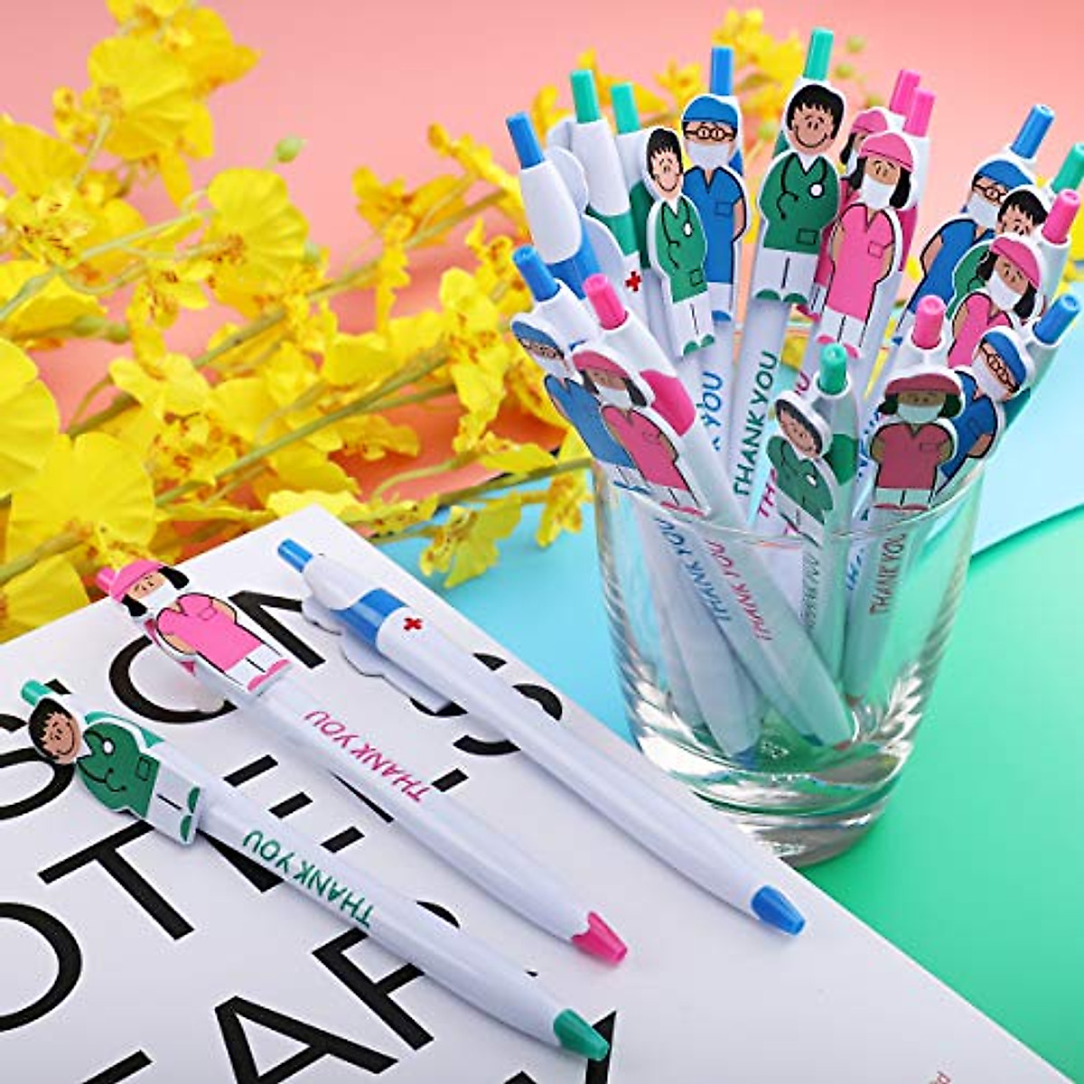 Sikao 36 Pack Thank You Nurse Pens Nursing Pens for Nurses, Nurse Week Gifts Nurse Appreciation Gifts for Medical Assistants Hospital Staff, NICU Gifts CNA Accessories for Work, Doctor Day Gifts Bulk