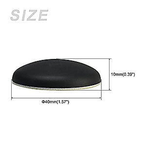 METALLIXITY Door Stopper Wall Protector(40mm/1.57") 4Pcs, Rubber Adhesive Door Handle Stopper - for Door Knob Wall Protectors, Black