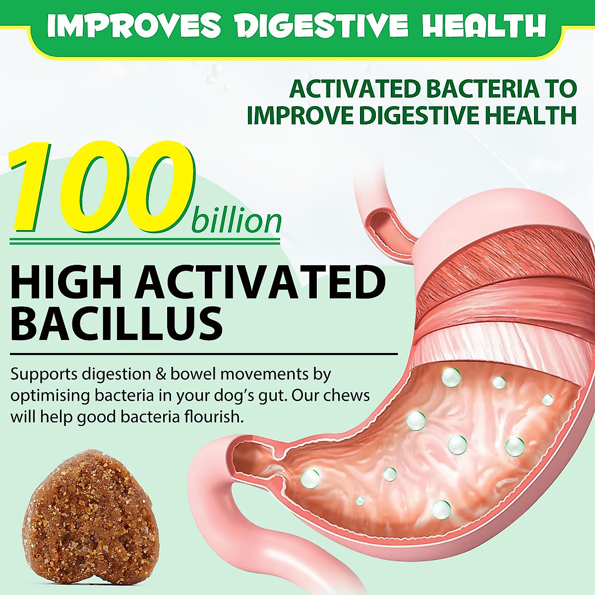 Probiotics for Dogs (Duck 30PCS), Probiotic Chews for Dogs with Digestive Enzymes, Dog Probiotics for Yeast, Itchy Skin, Anti Diarrhea, Gut Digestive Health, Allergy & Immune Support - for All Breeds