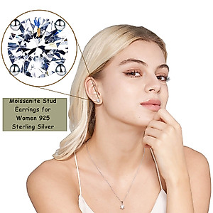 YODEWA Earrings for Women Trendy Hypoallergenic 925 Sterling Silver Moissanite Earrings Studs Jewelry Gifts for Women/Mom - Moissanite 0.6CT
