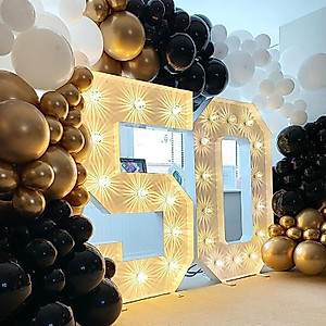 Black and Gold Balloon Garland Arch Kit, 152pc White Sand Confetti Champagne New Years Eve Party Balloons for Nye Decorations 2024,Birthday Wedding Party Decor