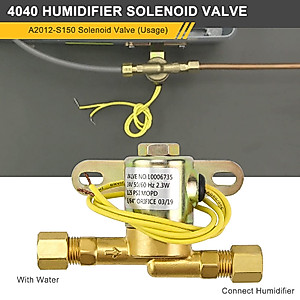 4040 Humidifier Solenoid Valve Replacement 24V,2.3W,60Hz Brass Humidifier Solenoid Valve Replace A2012-S118,B2035-S2,B2035-S5 Fit for A-prilaire Humidifier 400, 500, 600 and 700 series by Fetechmate