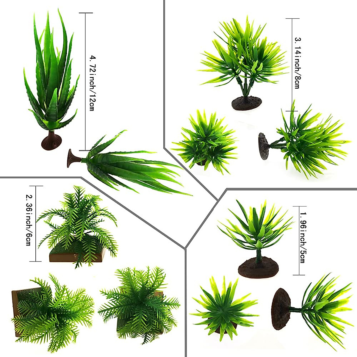 Saktopdeco 16 PCS Miniature Trees Plastic Diorama Trees Model Scenery Tree Cake Topper for Crafts DIY Landscape Dollhouse Train Scenery