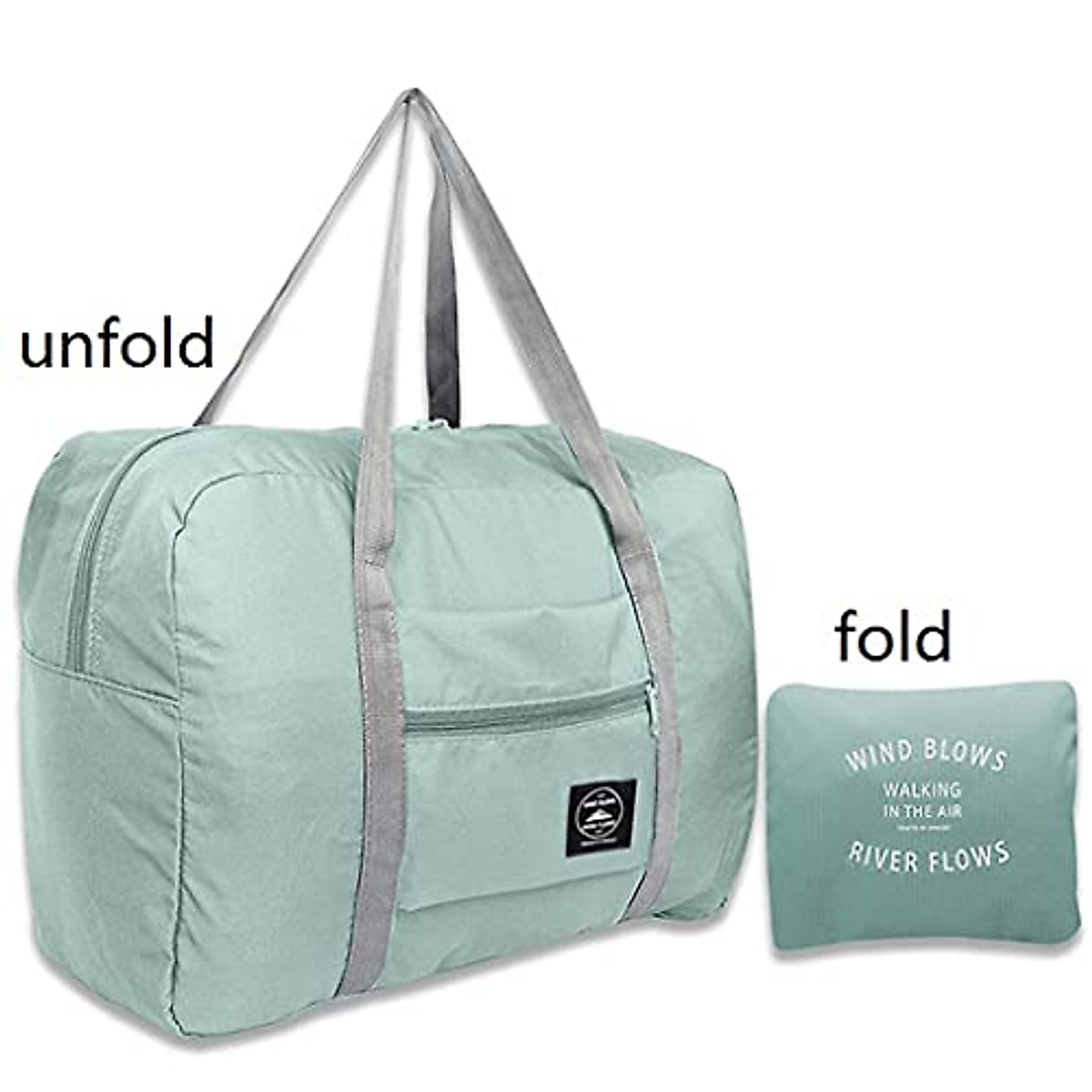 ROTORS Foldable Travel Bag Luggage Storage for Sports Gym Water Resistant Duffel for Men, Women 32 Liter Personal Item Bag 18x14x8 Travel Duffel Bag Underseat (Style-2)