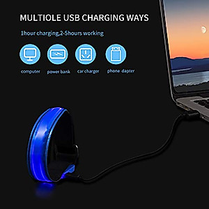 OMKHE Running Light for Runners (2 Pack) Rechargeable LED Armband Reflective Running Gear, LED Light Up Band for Joggers Bikers Walkers(Blue)
