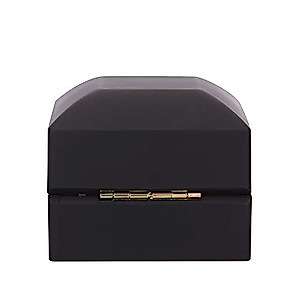 2 Pieces Ring Earring Gift Box with LED light, Elegant Velvet Ring Case Jewelry Display for Proposal, Engagement, Wedding, Gift (Black)