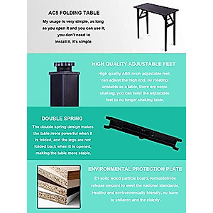 DlandHome 31.5 inches Small Computer Desk for Home Office Folding Table Writing Table for Small Spaces Study Table Laptop Desk No Assembly Required Black DND-AC5CB-8040