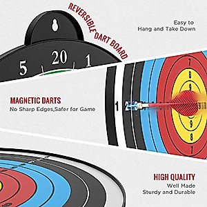 STREET WALK Kids Board Magnetic Dart Game - 12pcs Magnetic Dart - Excellent Indoor Game and Party Games - Safe Magnetic Dart Board , Boys Toys Gifts for 5 6 7 8 9 10 11 12 Year Old Kids and Adult