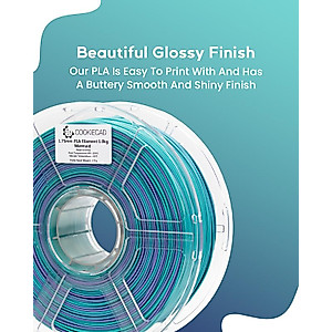 Cookiecad PLA Filament 1.75mm 1kg Rainbow Multicolor 3D Printer Filament - Mermaid PLA