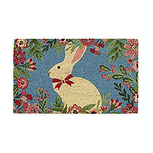 DII Animal Collection Natural Coir Doormat, 17x29, Easter Bunny