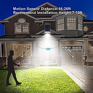 Outdoor Motion Sensor Solar Lights Dummy Decoy Fake Security Camera - 800Lumens 8 LED Spotlight 5-Watt Solar Lights Outdoor IP66 Waterproof, Wireless Solar Flood Light for Porch Garden Patio Driveway