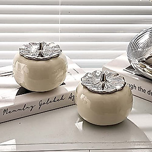 MLAFE Ceramic Jar With Lid, White Kitchen Countertop Pantry, Nordic Style Storage Jar For Snacks, Coffee Beans, Tea Leaves, Cereals, Etc. (L)