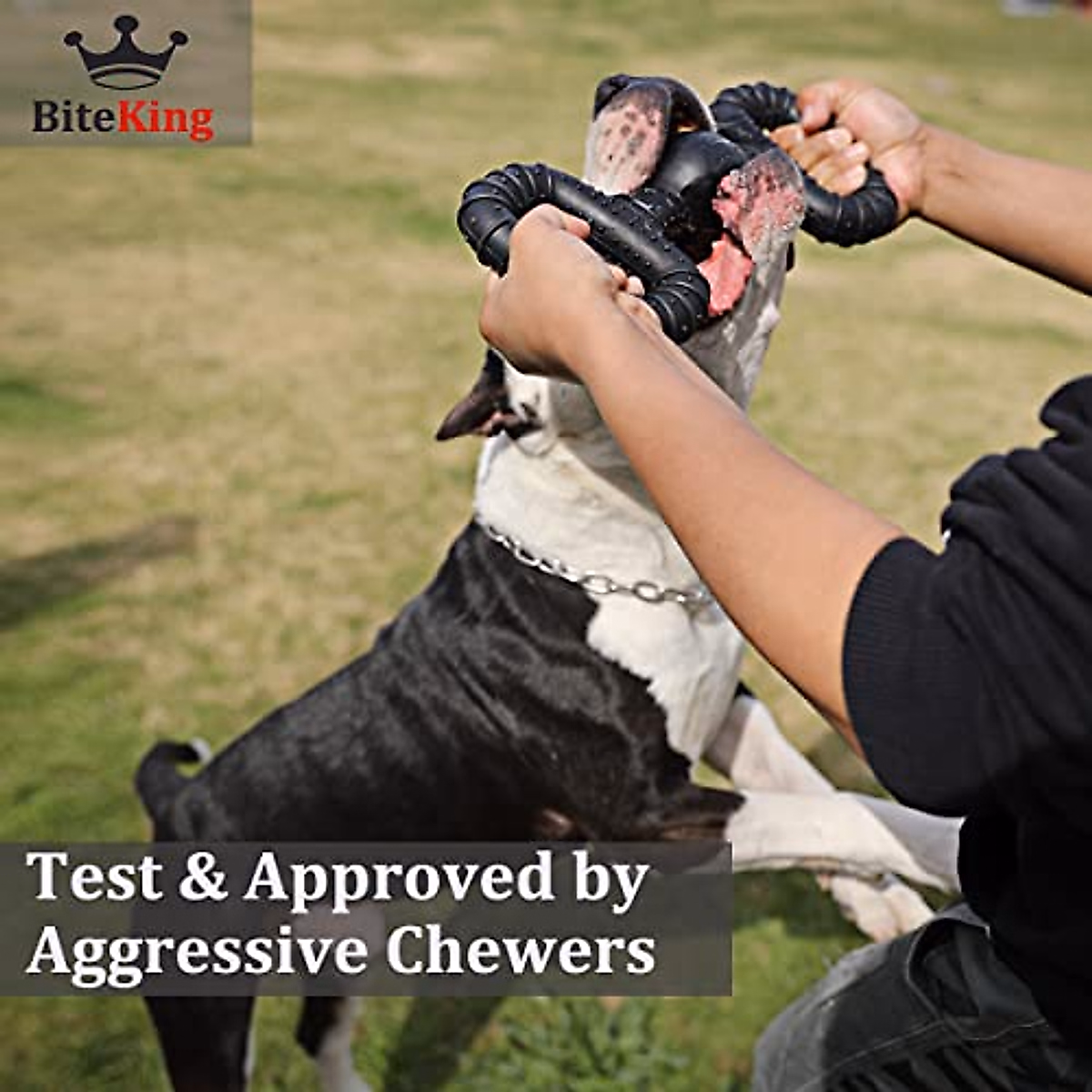 BiteKing Natural Rubber Dog Toys for Large Aggressive Chewers - Tough Tug War Dog Toy for Medium Large Dogs Tooth Clean