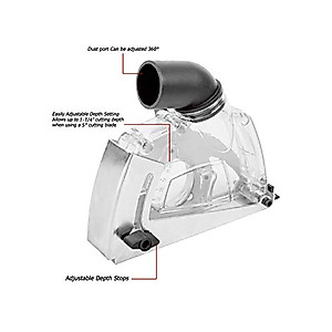 Aidelife Cutting Dust Shroud for Angle Grinders 4.5"/5" + Diamond Saw Blade 5"