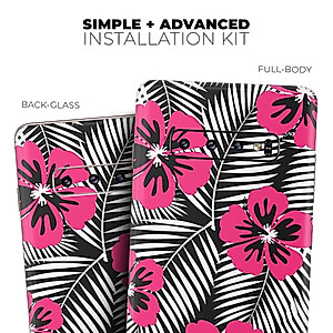DesignSkinz Tropical Summer Hot Pink Floral Protective Vinyl Decal Wrap Skin Cover Compatible with The Samsung Galaxy S20 (Screen Trim & Back Glass Skin)