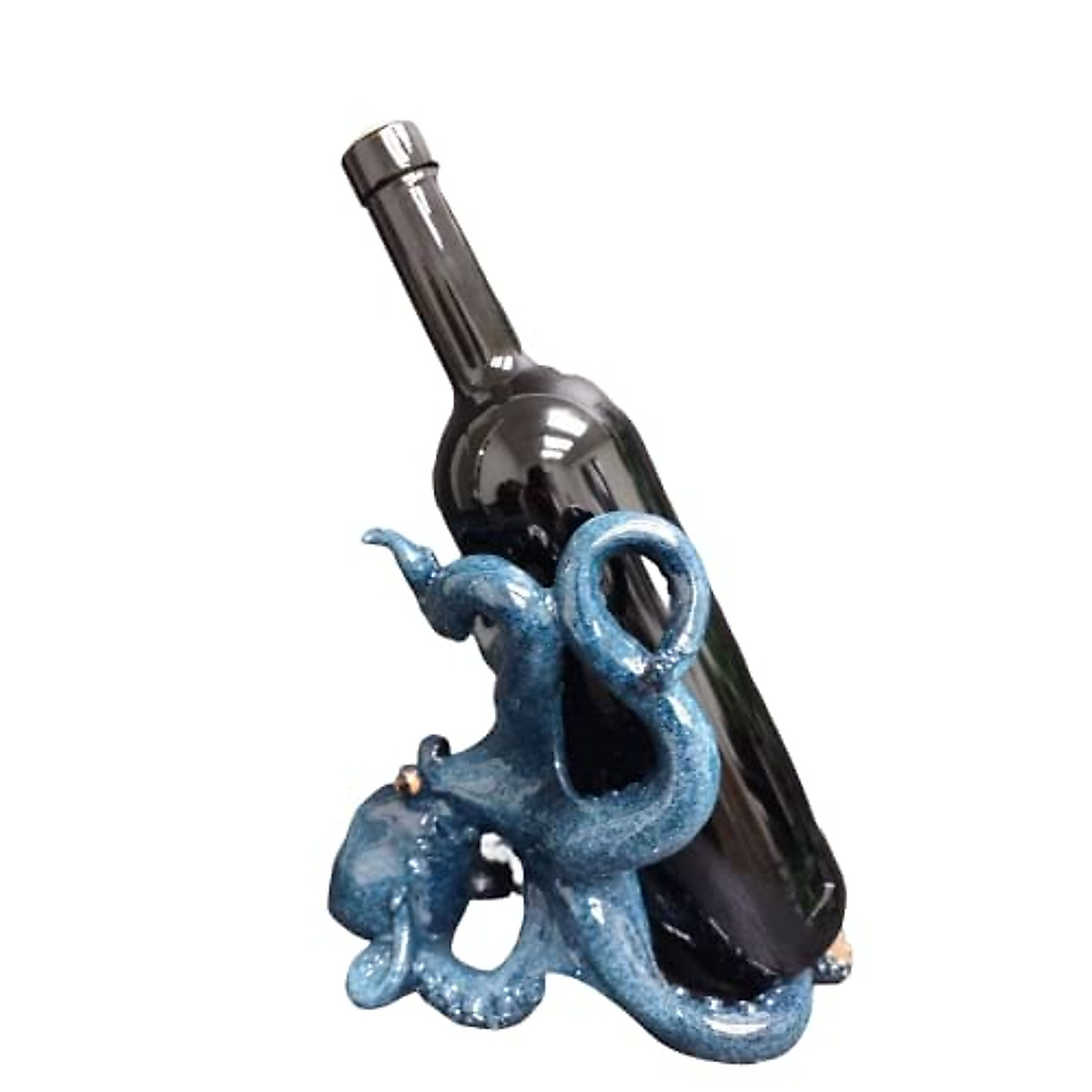 ICE ARMOR Octopus Decorative Wine Bottle Holder, Wine Rest Statue, Home Decor Wine Rack Display Centerpiece for Tabletops and Counters, Wine Lovers Gift