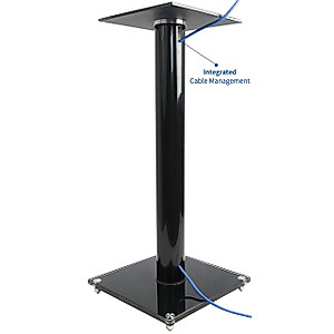VIVO Premium Universal 23 inch Floor Speaker Stands for Surround Sound and Book Shelf Speakers, 2 Stands Included, STAND-SP02B