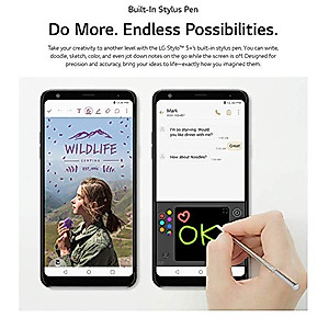 LG Stylo 5+ Plus (32GB, 3GB RAM) 6.2" FHD+, Snapdragon 450, 4G LTE GSM AT&T Unlocked (T-Mobile, Metro) US Warranty LM-Q720AM (Aurora Black) (Renewed)