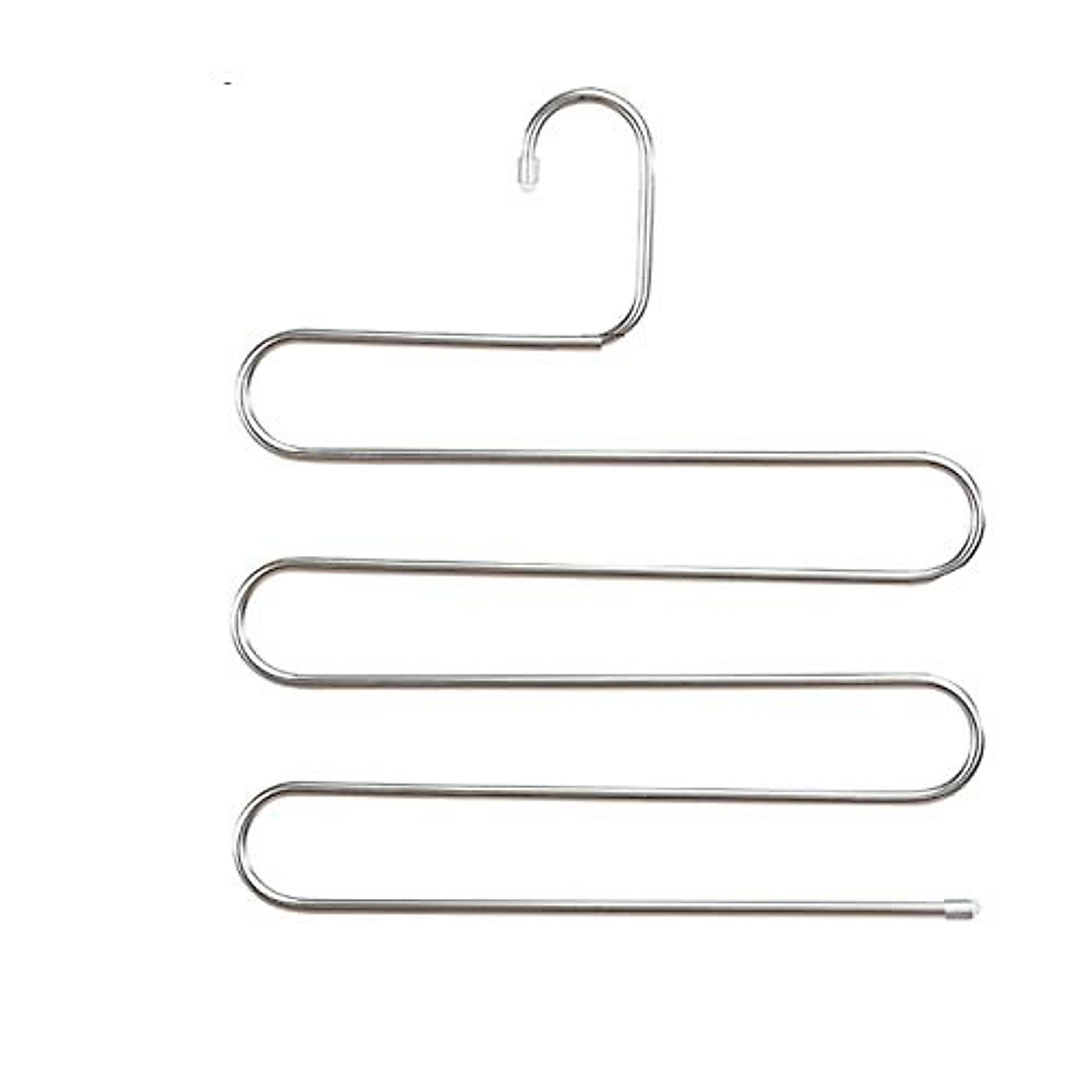 NAHANCO NHMLPH S-Shape Multilayer Metal Space Saving Pant/Scarf Hangers for Closet Organization (5 Layers) -3/Pack