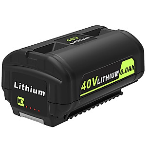 CHAUNVEN OP4060 6.0Ah 40V Battery Replacement for Ryobi 40 Volt Battery Lawn Mower 40V OP4040 OP4060 OP4050 Lithium ion Battery