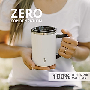 Best Valentine Coffee Mug for Her - Insulated Triple-Wall Stainless Steel Travel Cup with Handle & Ceramic Lid - Gift for Mom & Mother In Law on Valentine’s Day, Birthday & Mother’s Day - 16oz White